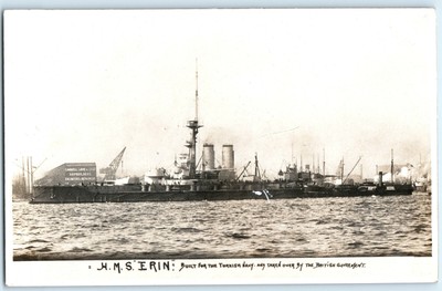 ROYAL NAVAL SHIP HMS Erin Battleship Birkenhead Original RP Antique ...