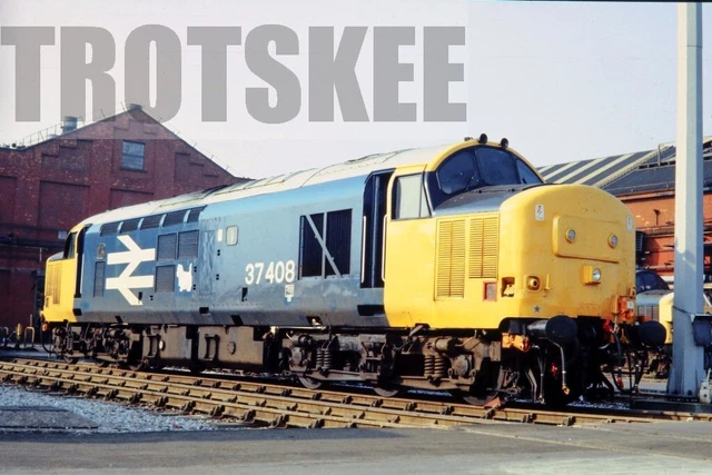 35MM SLIDE BR British Railways Diesel Loco Class 37 37408 Crewe 1985 ...