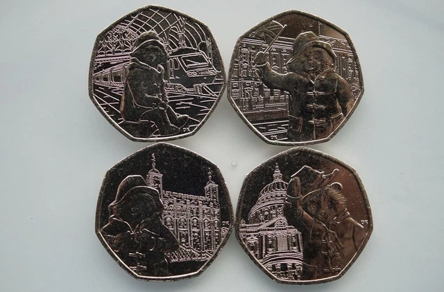 FULL SET OF PADDINGTON BEAR 50P COINS (4 coins) ….UNCIRCULATED…. £10.99 ...
