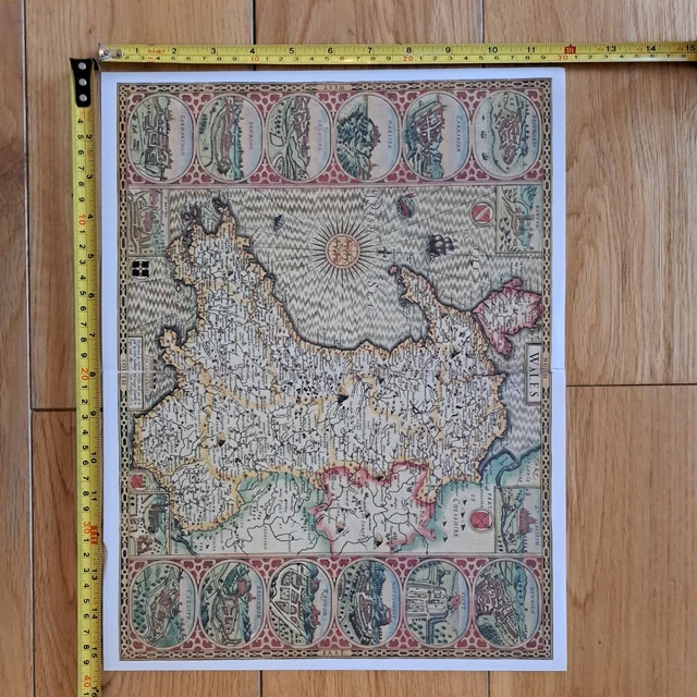 TUDOR MAP OF Wales by John Speed £3.99 - PicClick UK