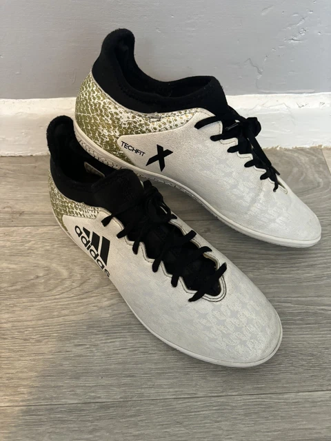 ADIDAS X TECHFIT 16.3 Astro Football Boots 5.5 White And Gold £23.99 ...