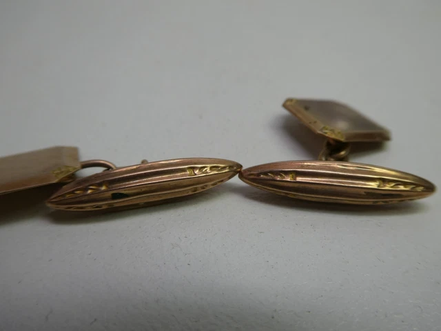 ANTIQUE 9 CT Square Shield Gold Cufflinks Estate $395.00 - PicClick AU