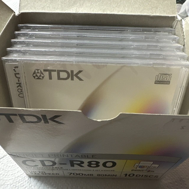 TDK 5 X Recordable CD-R 80 Inkjet Printable Face Upto 52x Speed 700MB / 80 Min. $12.00 - PicClick AU