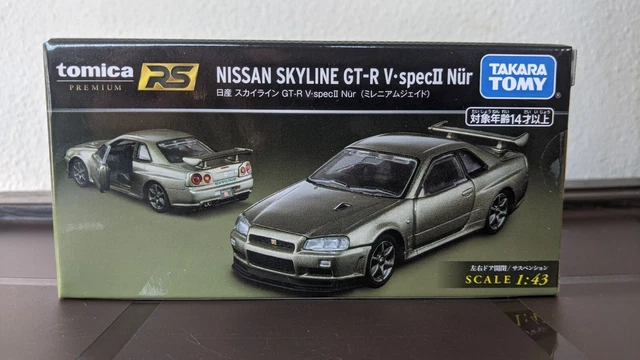 TOMICA PREMIUM RS NISSAN SKYLINE GT-R V-spec II NUR [Millennium Jade] ÉCHELLE 1:43 EUR 40,40 ...