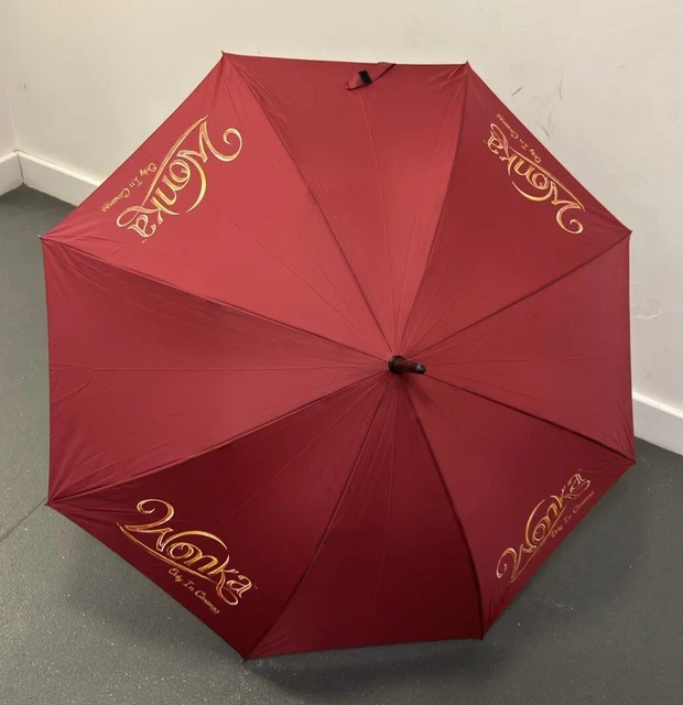 WONKA 2023 NEW Promotional Red Walking Brolly Umbrella. RARE** With Cover Wonka. £49.95 ...