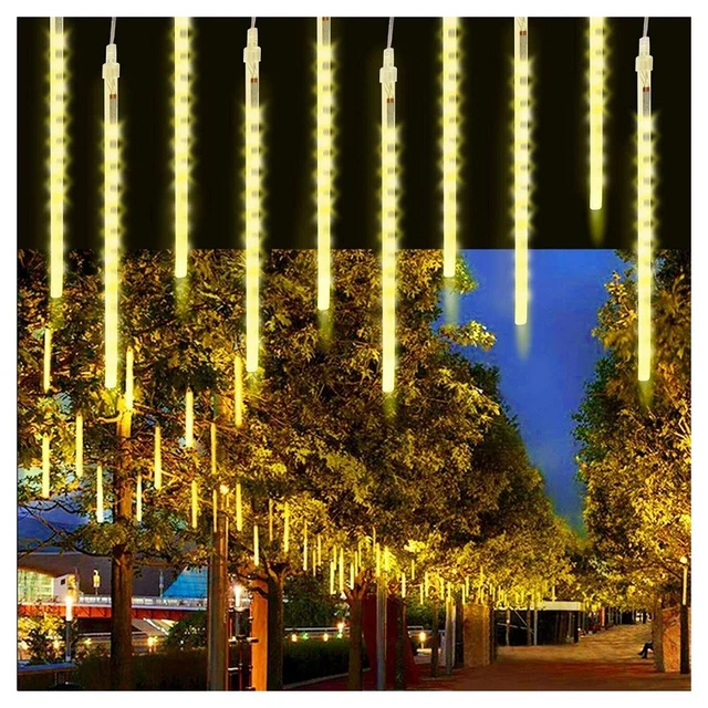 LUCI DI NATALE Da Esterno Natalizie Led Effetto Pioggia Stella Cadente ...
