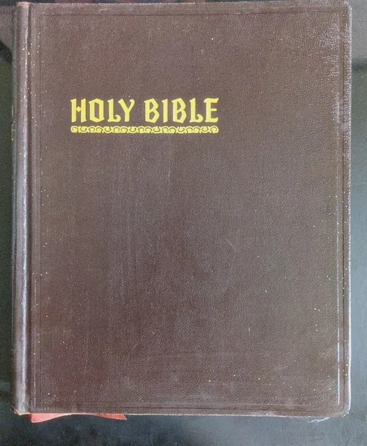 VINTAGE HOLY BIBLE New Standard Reference Bible 1957 Family Bible Blue ...