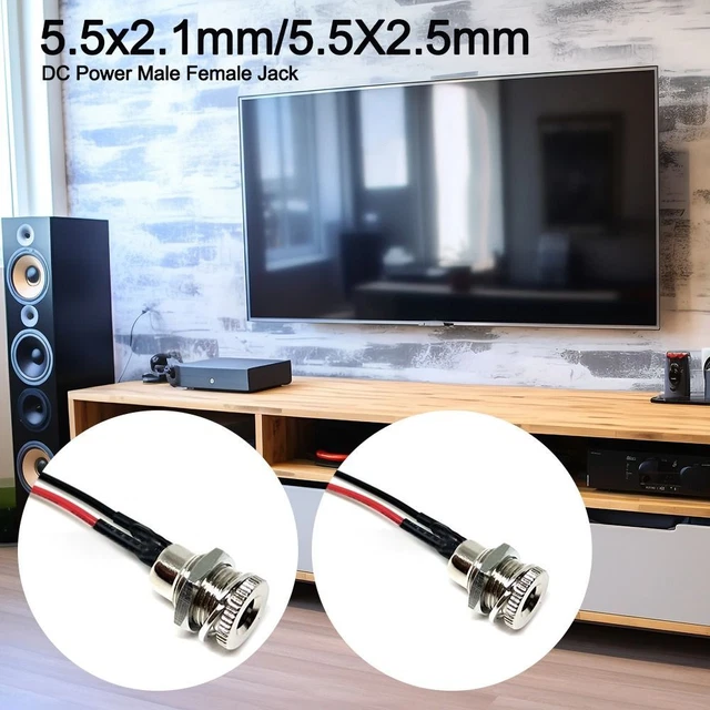 5.5X2.1MM 5.5X2.5MM MALE Female Power Plug Connector Charging Socket ...