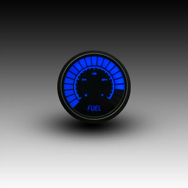 FUEL GAUGE BAR-GRAPH Analog 2 1/16" BLUE LEDs Black Bezel Intellitronix ...