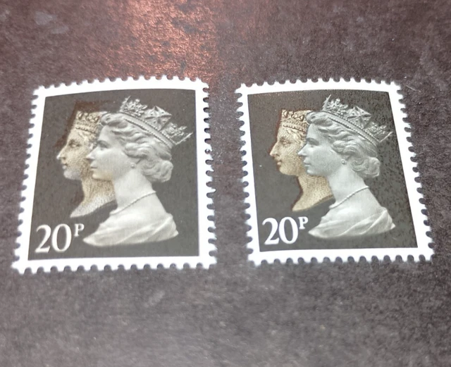 GB 1990 SG1469 20p Penny Black Anniv Large Buff Colour Shift Error MNH ...