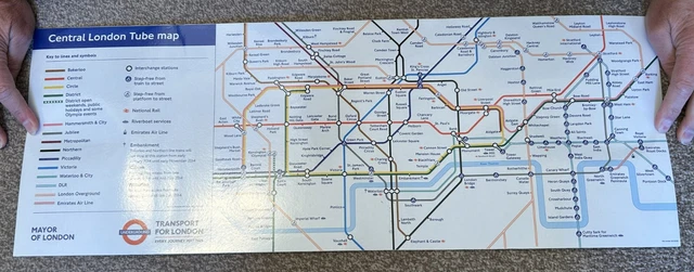 ORIGINAL LONDON UNDERGROUND Tube Carriage Train Long Sign Poster Map ...