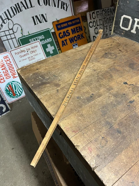 WORLD TAKES WHAT Jackson Makes Michigan State Prison Wood Ruler Cane ...