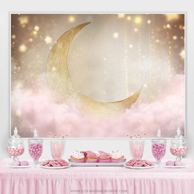SWEET NIGHT MOON Light Happy Birthday Backdrop $37.90 - PicClick AU