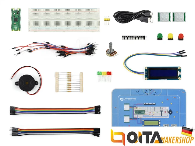 KIT DE BASE WaveShare Raspberry Pi Pico, kit d'apprentissage de programmation MicroPython EUR 42 ...