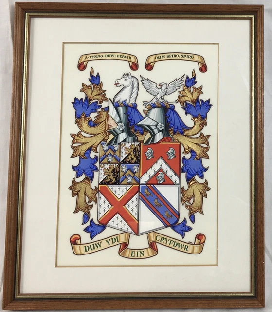 'EDWARDS' HERALDRY / Family Coat Of Arms, Hand Painted On Vellum ...