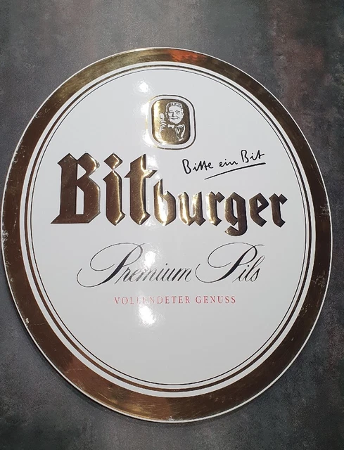 BITBURGER PILS Emailschild Kneipen Pinten Bier Brauerei Werbe Schild ...