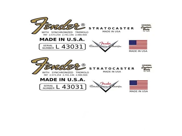FENDER STRATOCASTER CUSTOM Guitar Decal Headstock Decal Waterslide Logo 110 $7.15 - PicClick CA