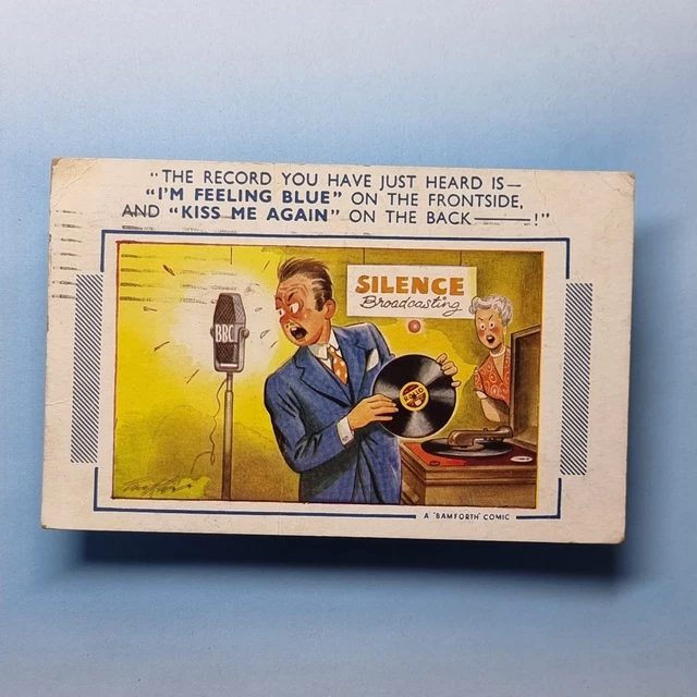 SAUCY COMIC POSTCARD 1956 BBC Radio Broadcast Wireless LP Kiss Bamforth ...