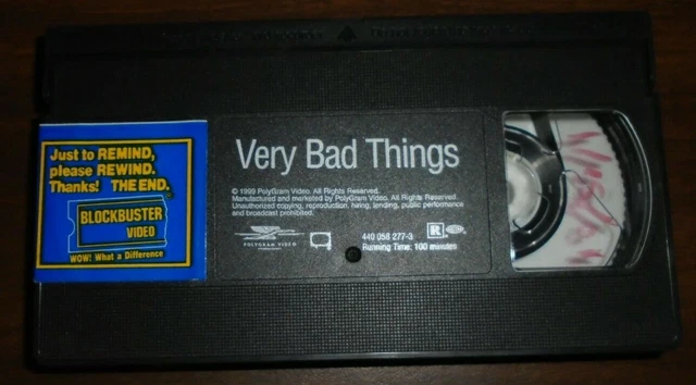 VERY BAD THINGS VHS 1999 Polygram Christian Slater Cameron Diaz £1.84 ...