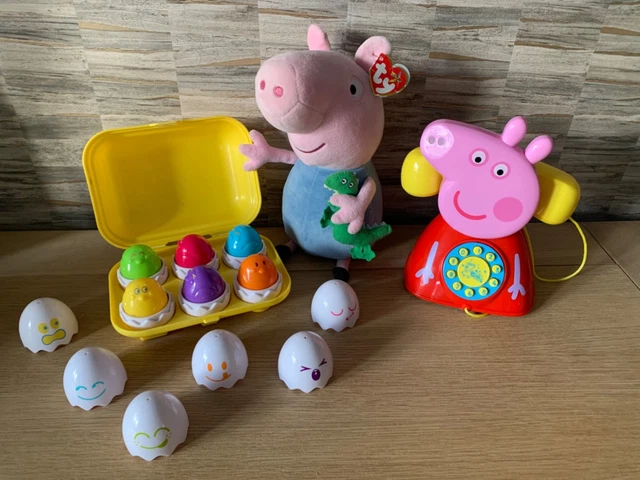 PEPPA PIG TELEPHONE + George Plush Toy + Tomy Eggs Kids Toys £10.80 ...