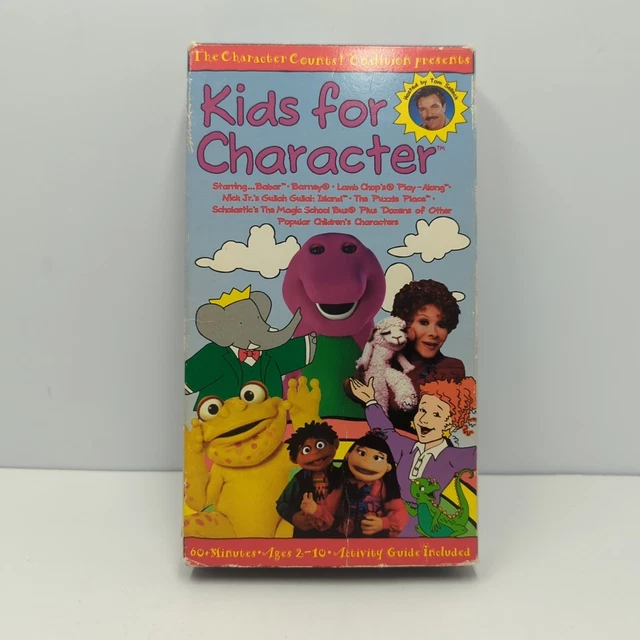 KIDS FOR CHARACTER VHS 1996 Tom Selleck Barney Babar Magic Bus Gullah £ ...