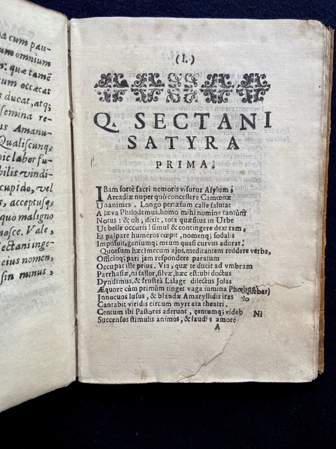 QUINTO SETTANO - Sectani Satyrae - Sergardi - Trifonem Bibliopolam 1696 ...