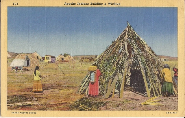 APACHE NATIVE AMERICANS Building Wickiup - 1943 £8.09 - PicClick UK