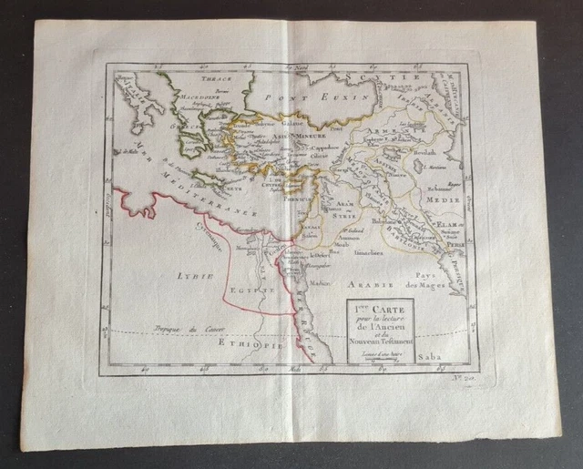 ANTIQUE (1821) French map of the holy land during biblical times £12.95 ...