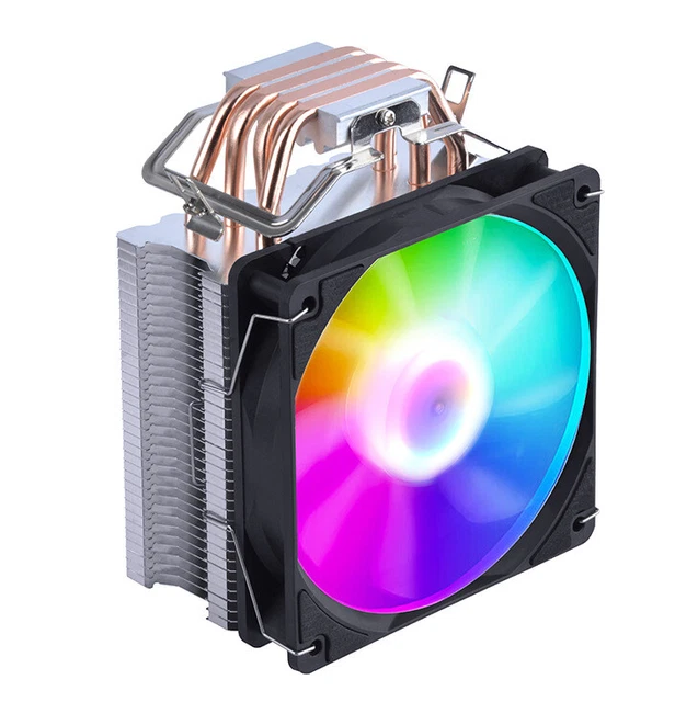 160W CPU COOLER Heatpipe Heatsink 120mm 3/4 Pin PWM Fan RGB LGA For ...