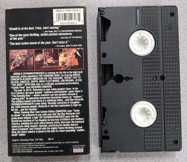 THE RUNNING MAN / 1987 / VHS / Arnold Schwarzenegger - AVID Home ...