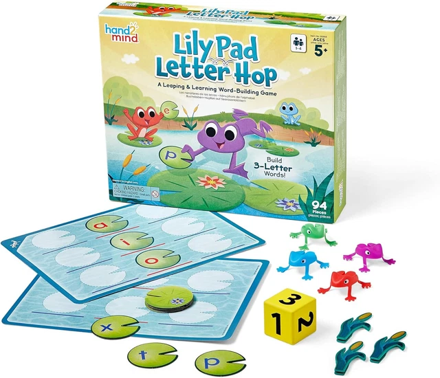 LEARNING RESOURCES LILY Pad Letter Hop Ages 5+ CVC Word Games Sight ...