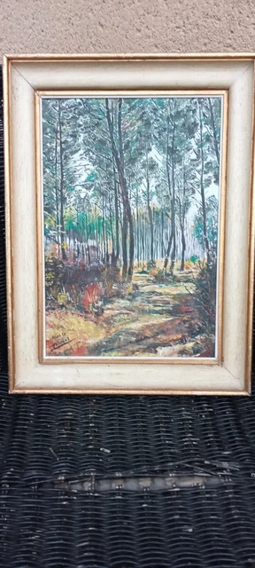 TABLEAU PEINTURE FORÊT Landaise Signé Thomas EUR 30,00 - PicClick FR