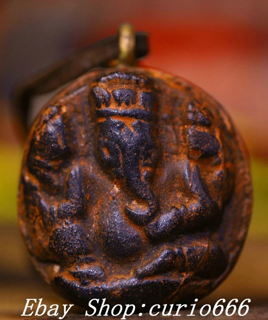 OLD TIBET BUDDHISM Bronze Ganesh Lord Ganesha Elephant God Buddha Amulet Pendant £37.21 ...