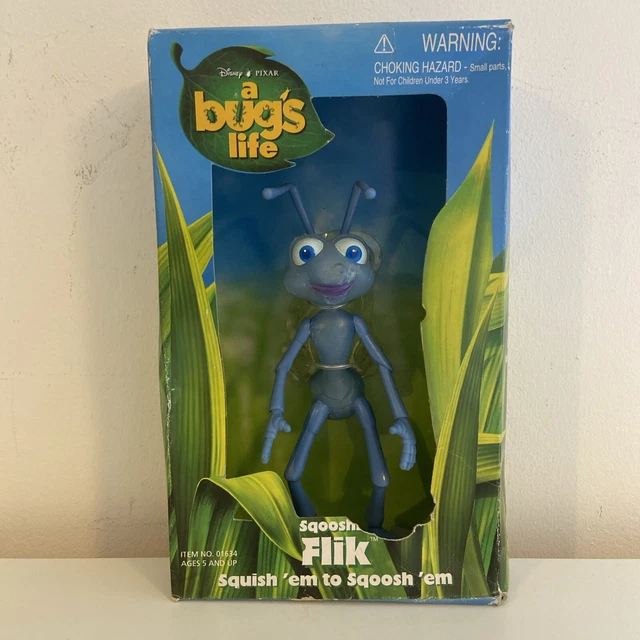 FLIK - DISNEY/PIXAR A Bugs Life 17cm Sqooshie Toy D168 Rare Figure 1998 ...