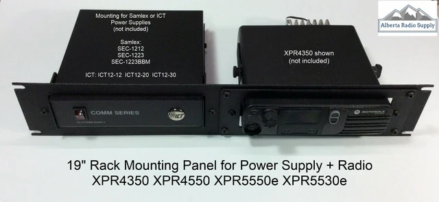 19& RACK MOUNT Panel for Power Supply + Radio Motorola XPR5550e XPR4550 ...