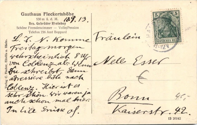 BOPPARD - GRUSS von der Fleckertshöhe -716158 EUR 32,50 - PicClick DE