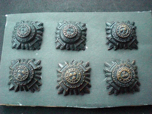 6 X BRITISH Army Officers Rank Pips. Blackened Brass, Dia 29.7Mm/Side ...