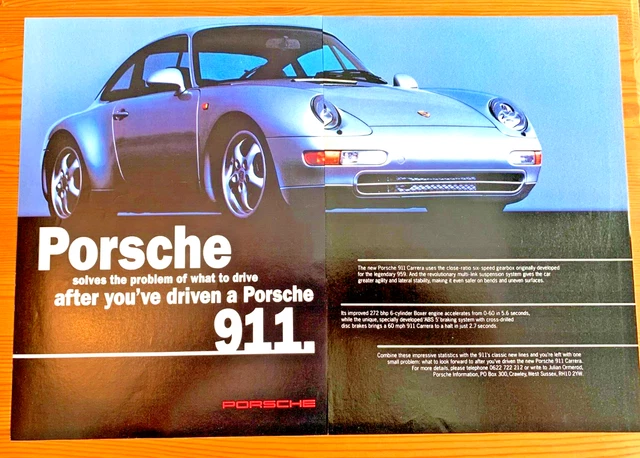 PORSCHE 911 993 1990s - FRAMEABLE COLLECTIBLE ORIGINAL CLASSIC CAR ...