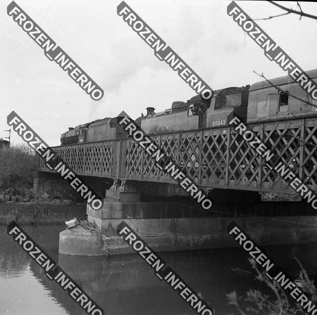 OLD NEGATIVE.BRITISH RAILWAYS Steam Locomotive..No.80043 & 48706 ...