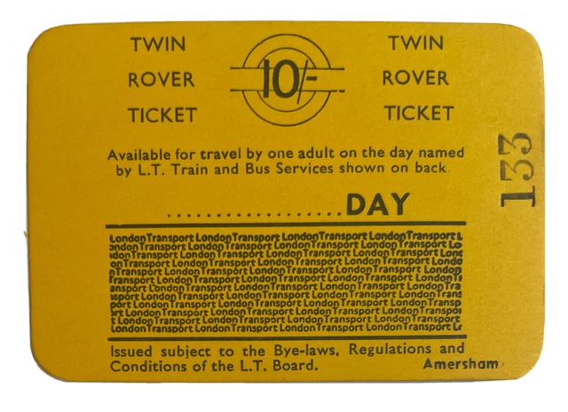 VINTAGE LONDON TRANSPORT Bus Ticket - Twin Rover Ticket 10/- Amersham ...