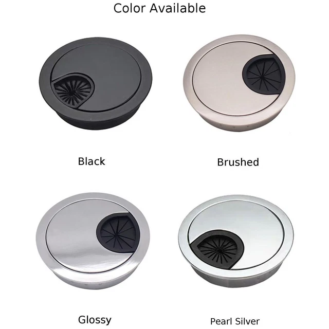 ANTI RUST TABLE Cable Tidy Wire Hole Cover Chrome Brush 50mm 60mm 80mm ...