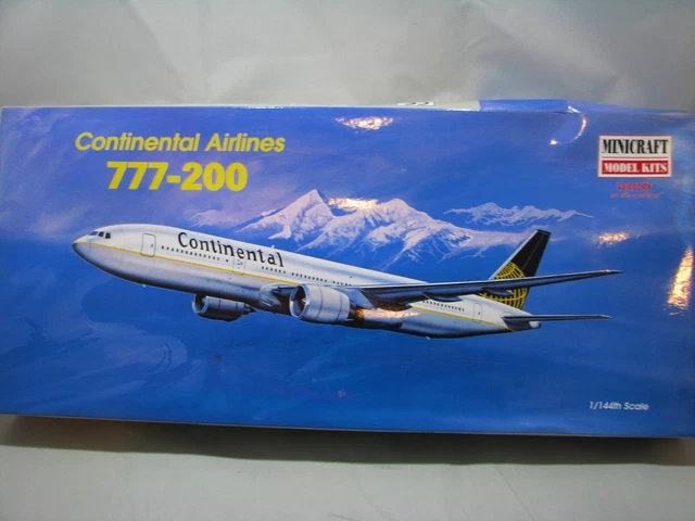 MINICRAFT BOEING 777-200 Model Kit 1/144 Continental Airlines 2001 ...