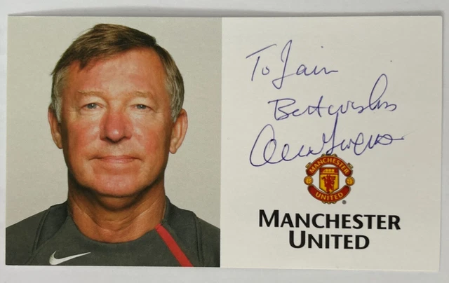 SIGNED SIR ALEX Ferguson Official Club Card Manchester United COA ...