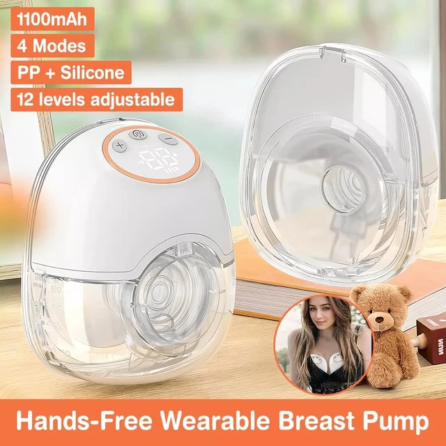 4 MODES ELECTRIC Breast Pump Hands Free Mute Automatic Portable Breast ...