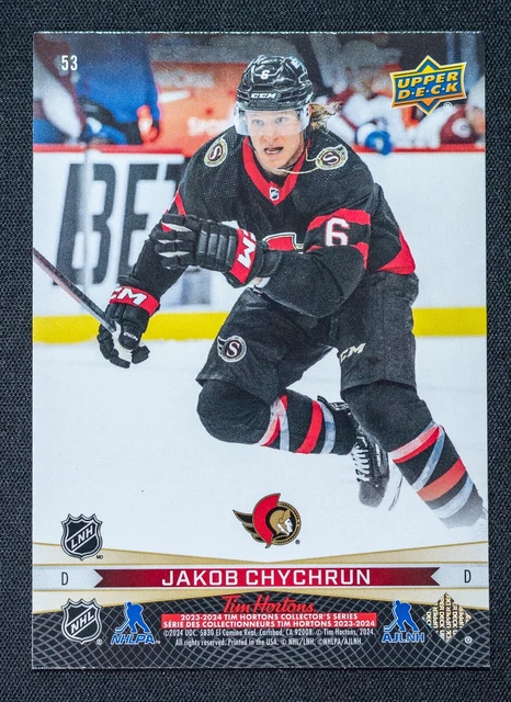 2023-24 UD TIM Hortons Duos Thomas Chabot/Jakob Chychrun Base Card #53 ...
