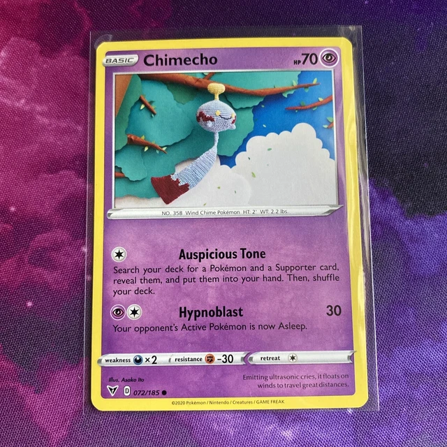 CARTE POKÉMON CHIMECHO Vive Tension Épée & Bouclier Pokémon TCG 072/185 ...