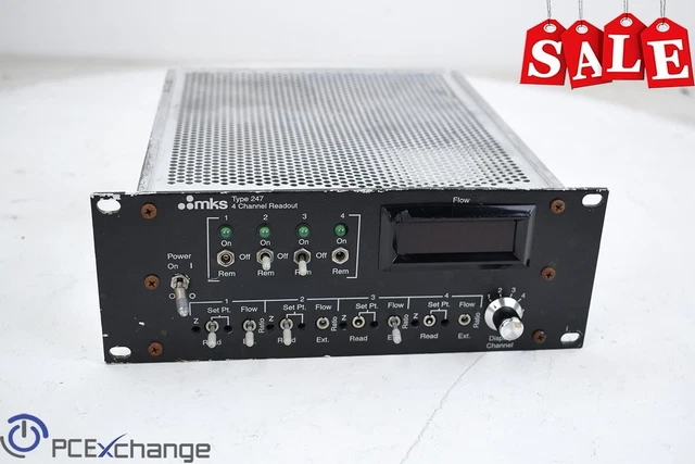 MKS MODEL 247D 4-Channel Readout Power Supply Mass Flow Controller $149 ...