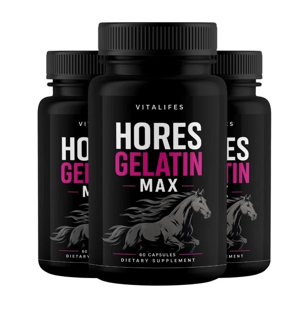 (3 PACK) HORSE Gelatin Max Performance Capsules, Horse Gelatin Max ...