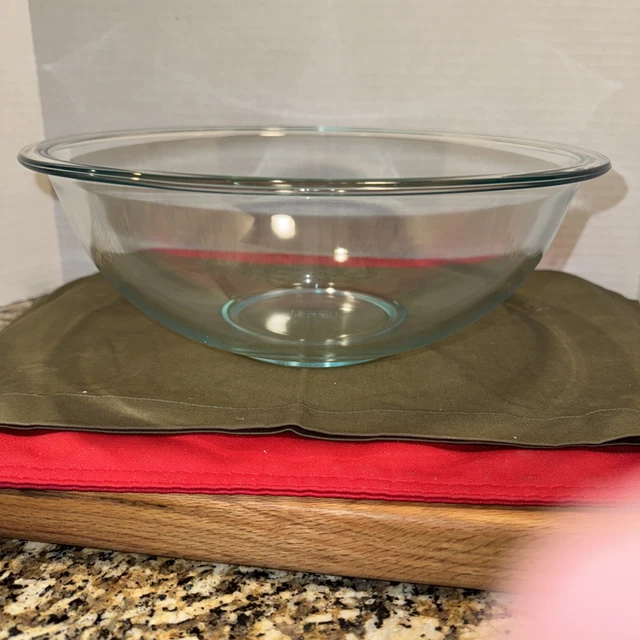 VINTAGE PYREX 3.8 liter # 326 Clear Mixing Bowl 12" 4qt Flat Rim 4 1/2 ...