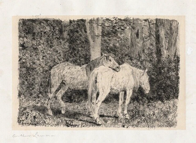 ARTHUR LEMON (ISOLA di Man, 1850 - Londra, 1912) antica Incisione ...